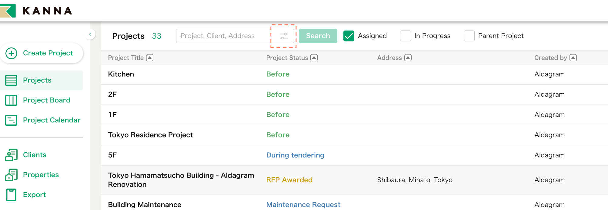 Project Search Bar Customization – KANNA FAQ