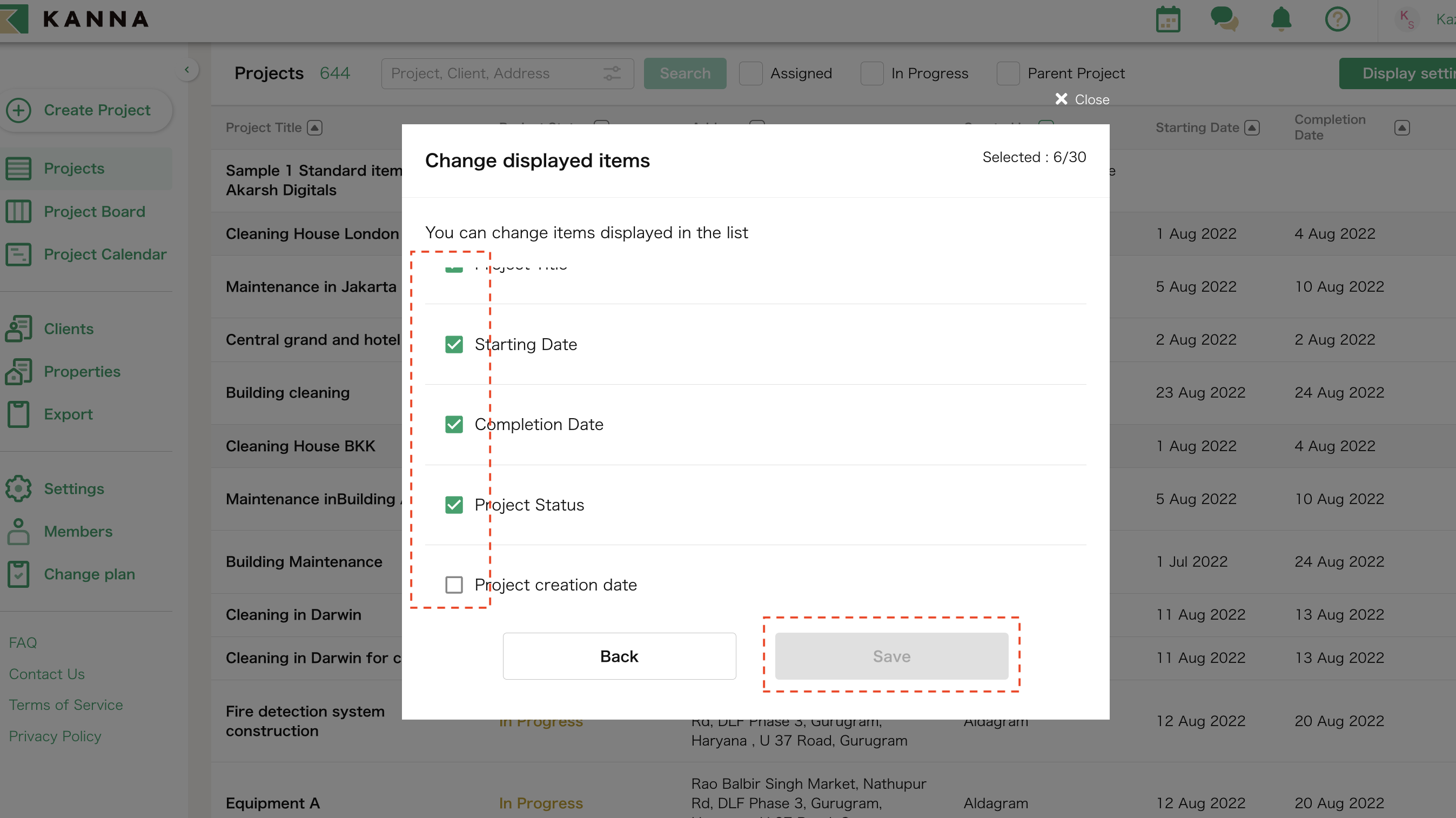 How to use Project list – KANNA FAQ