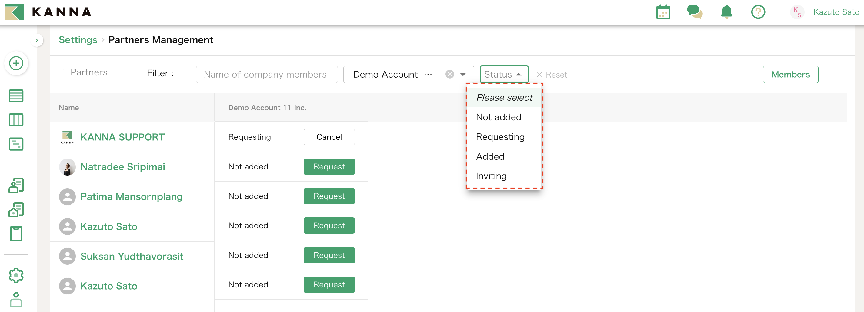 How to connect with external users (Partners Management) – KANNA FAQ