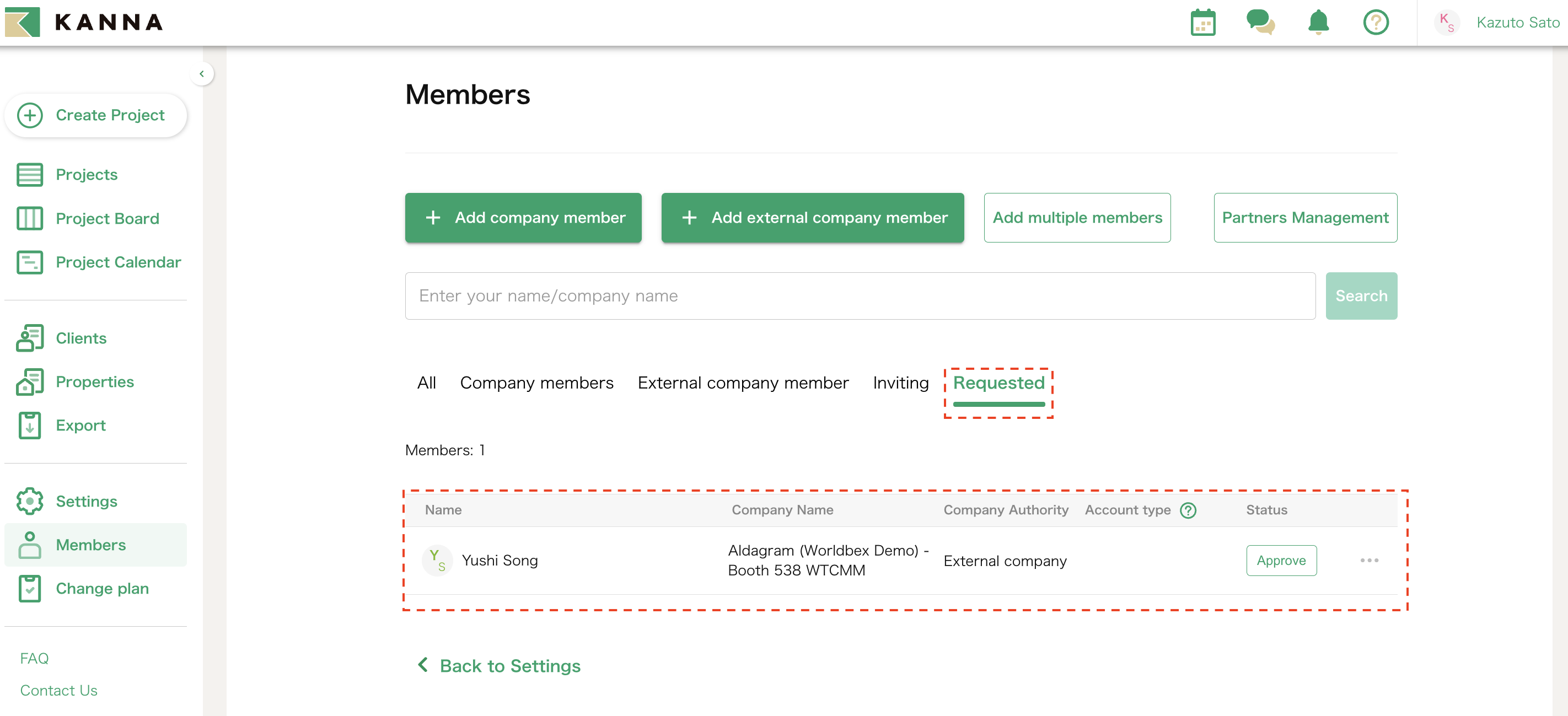 How to connect with external users (Partners Management) – KANNA FAQ