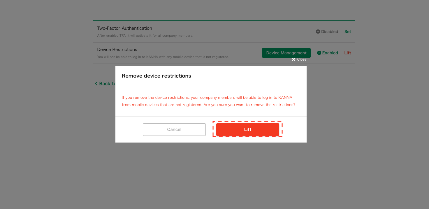 Restricting devices to use KANNA – KANNA FAQ