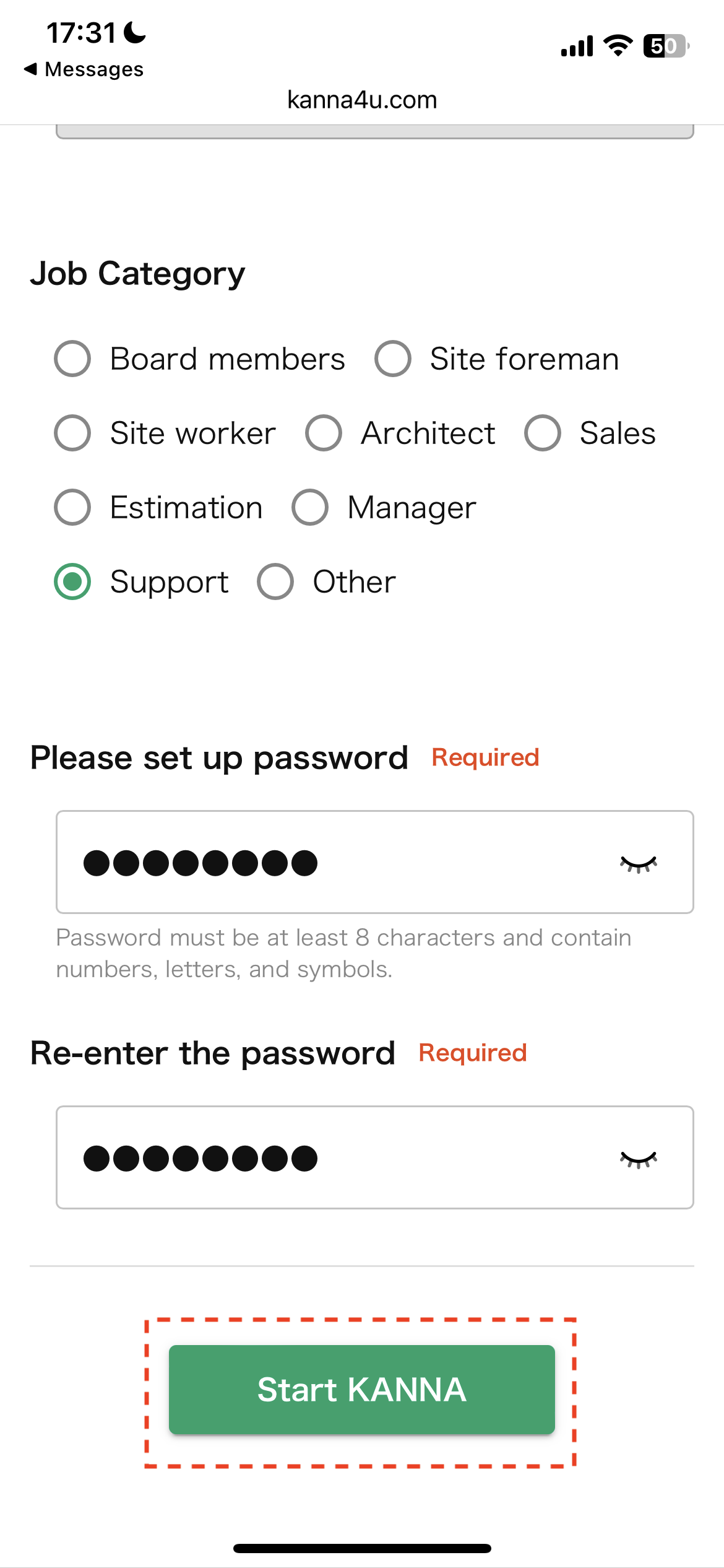 Registering your account as an internal company user – KANNA FAQ
