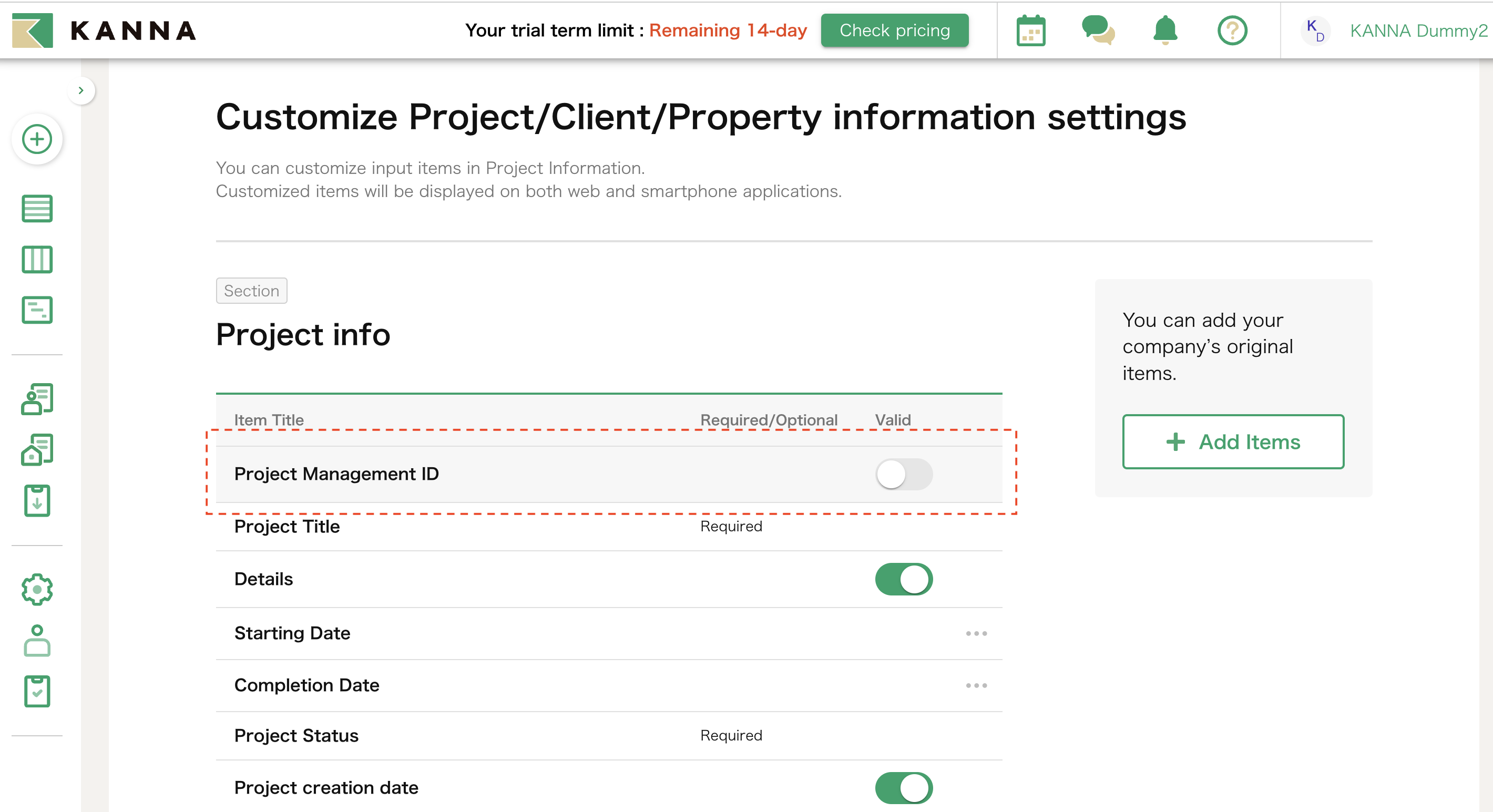 Difference between master information and project templates – KANNA FAQ