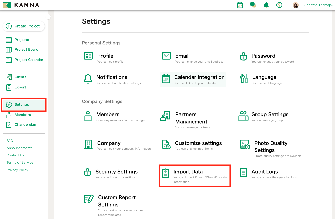 Data Import – KANNA FAQ