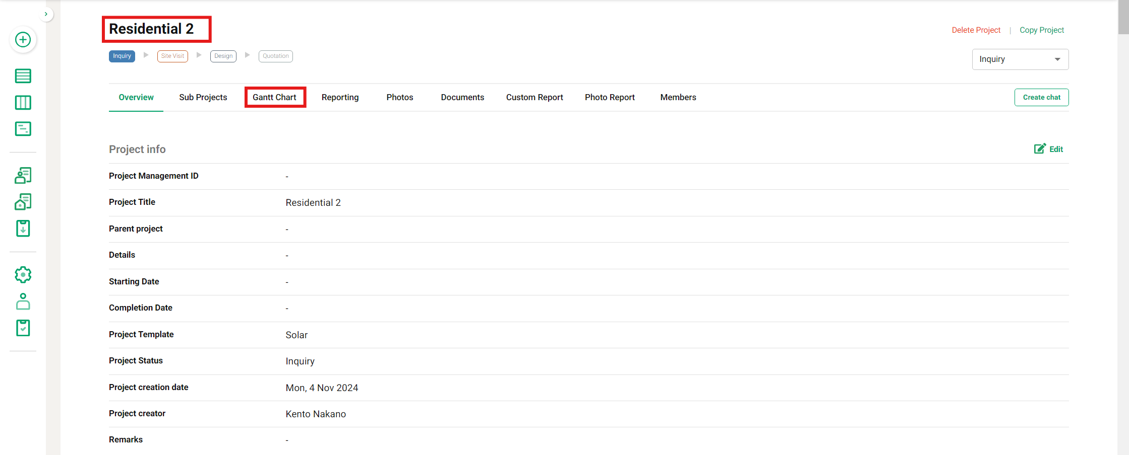 The Gantt Chart feature – KANNA FAQ