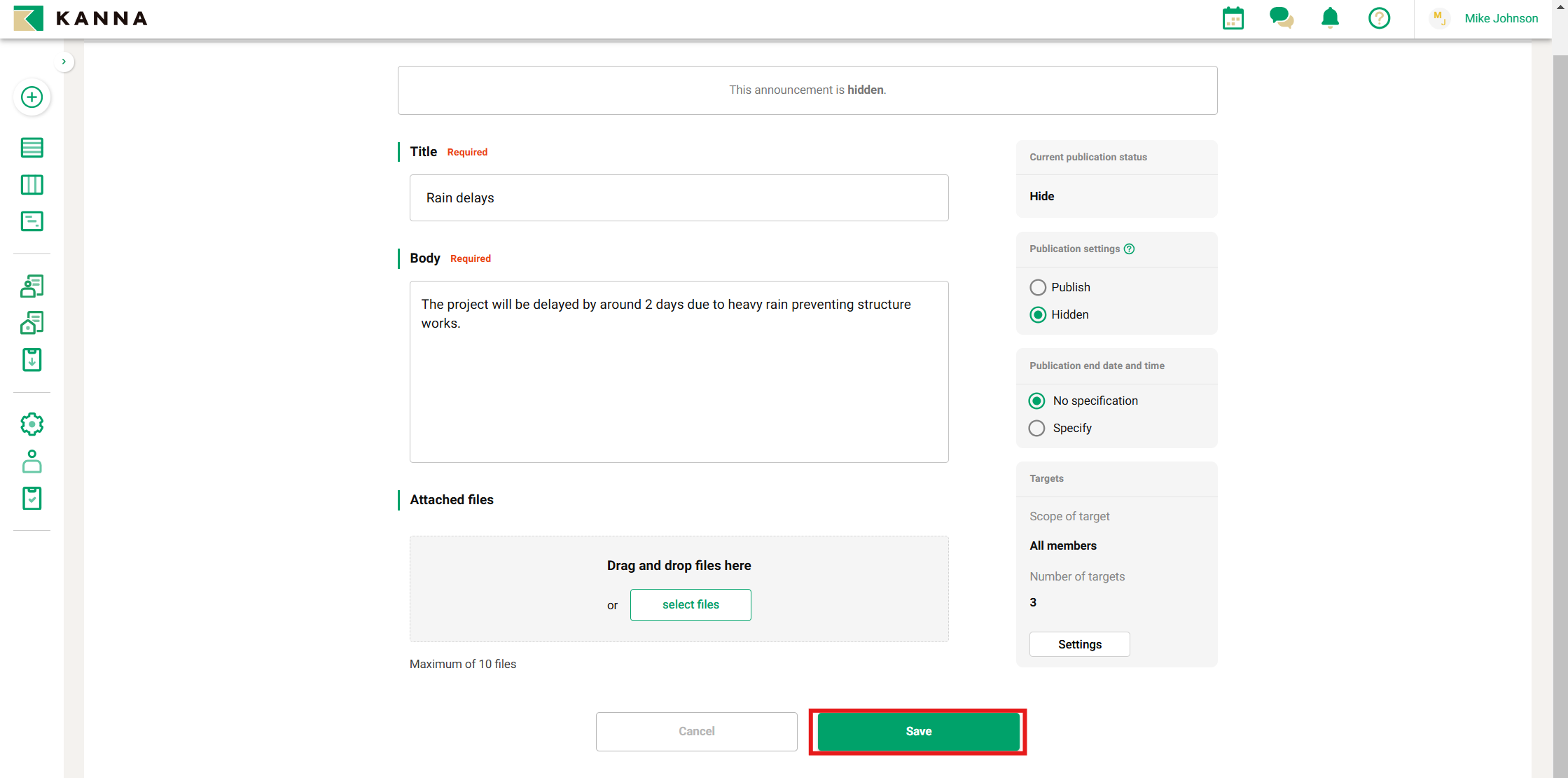 Bulletin Board Function – KANNA FAQ