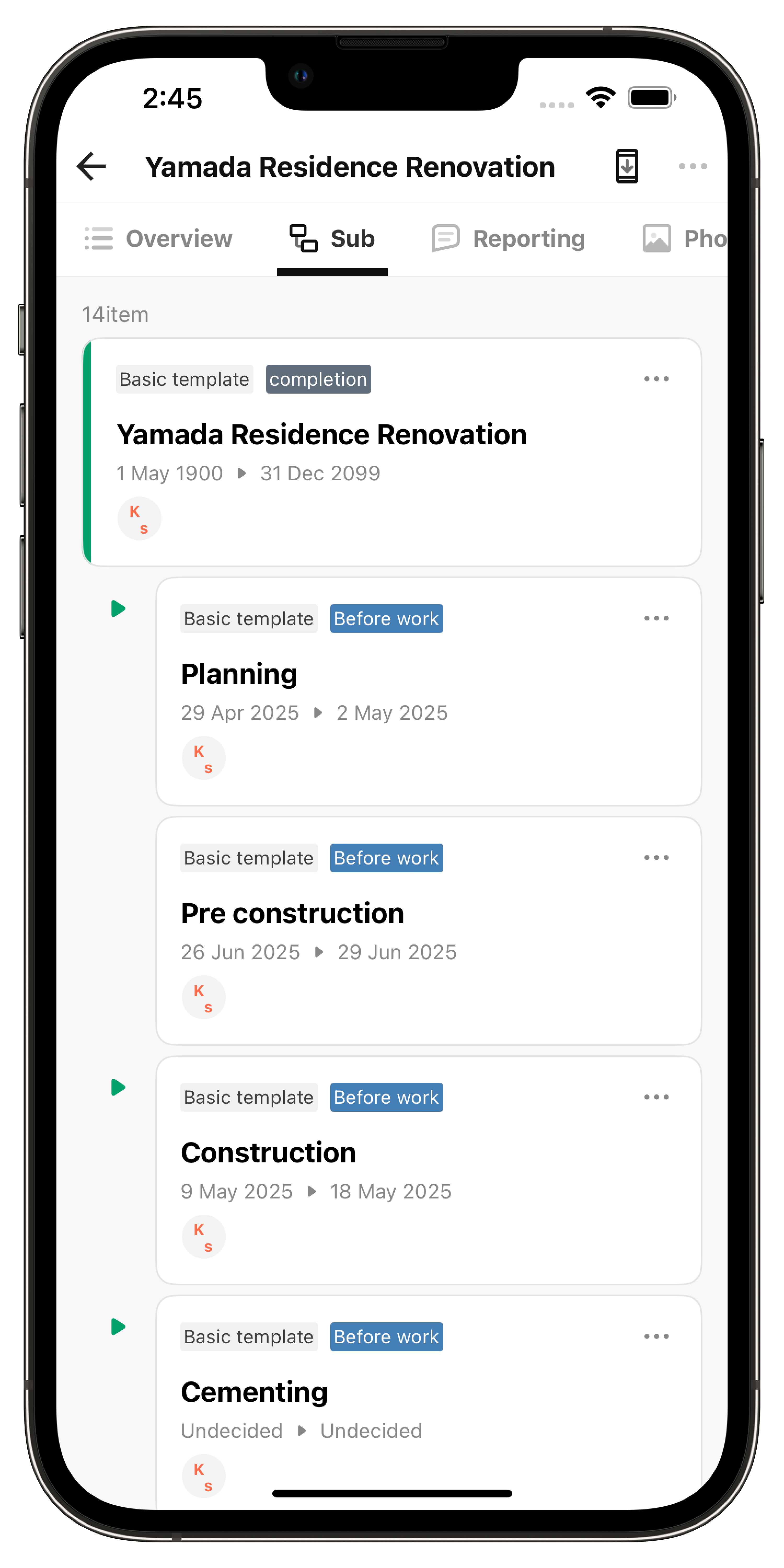 The Gantt Chart feature – KANNA FAQ