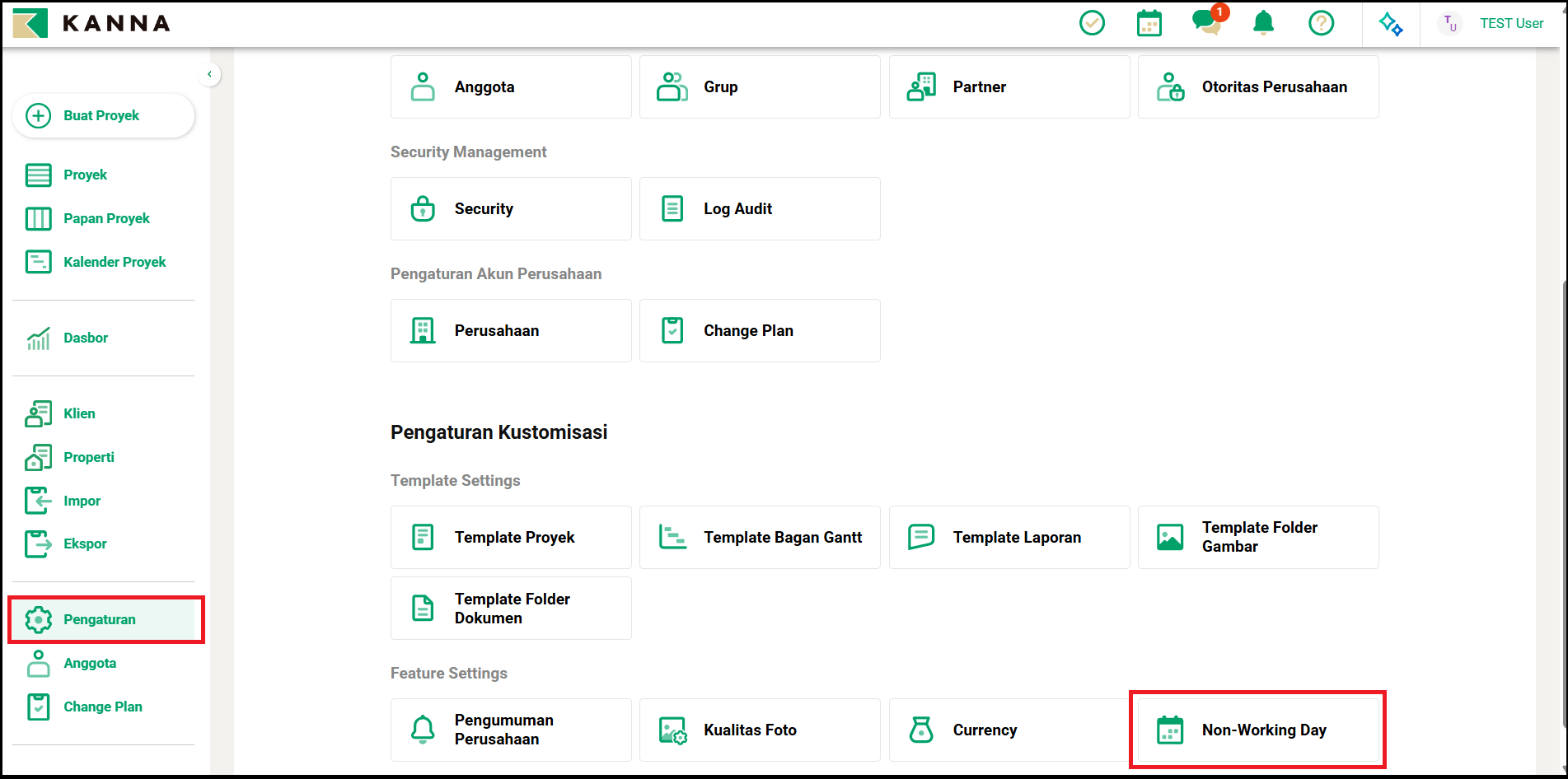 Pengaturan Non-Working Day pada Bagan Gantt – KANNA FAQ